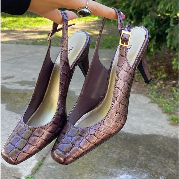 Dexter | Shoes | Classy Dexter Purple Faux Alligator Heels | Poshmark
